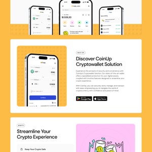 Mobile App Presentation Template — Coinup - Etsy