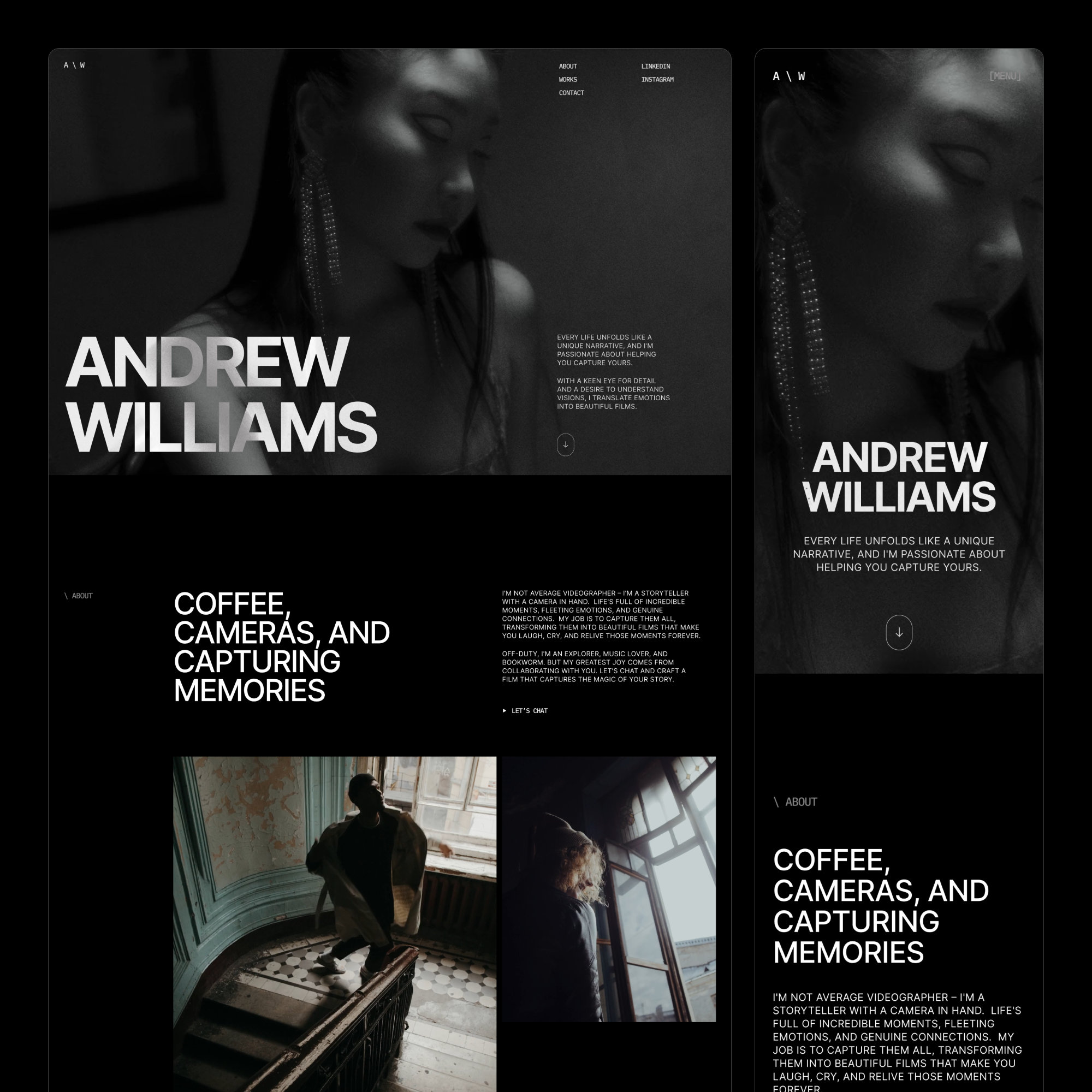 Videographer Framer Portfolio Website Template - Etsy