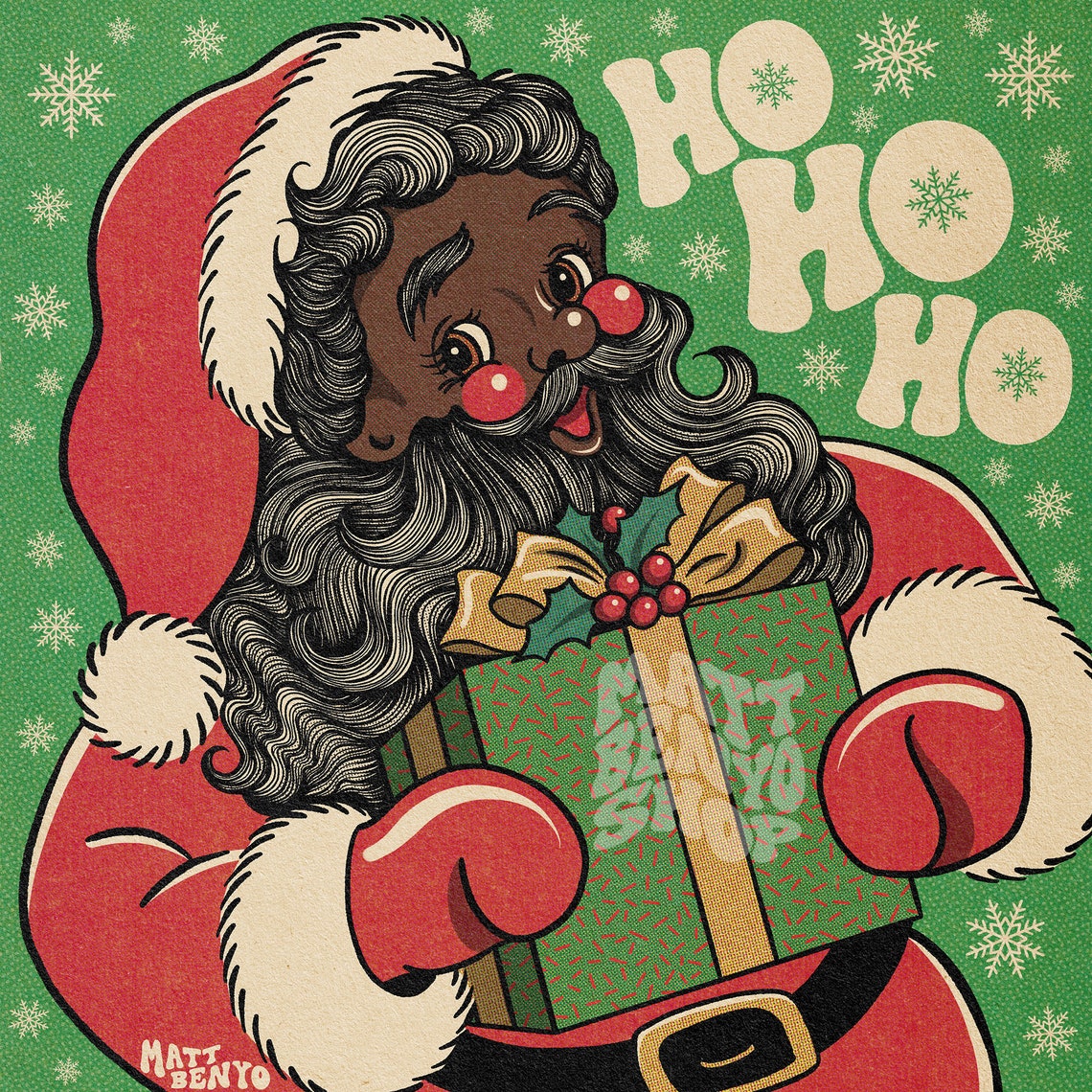 Retro Inspired Santa Claus Poster Art Print - Etsy