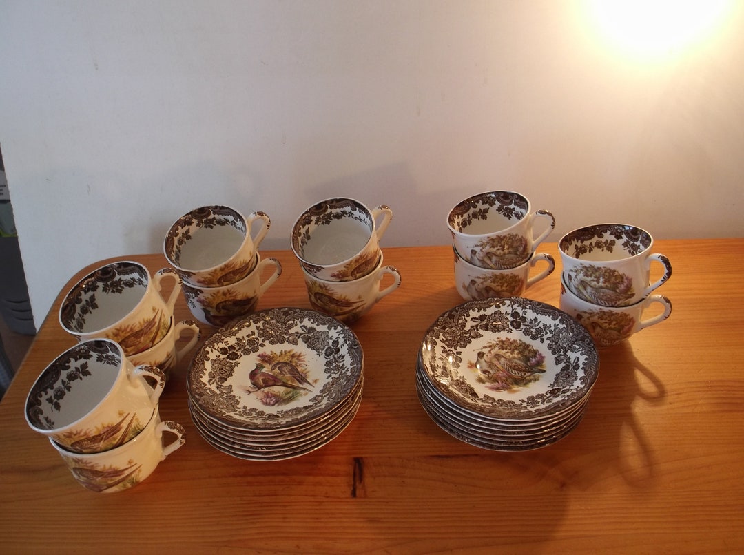 Royal Worcester Group, Palissy, Game Series birds Medium Cup and Saucer ...