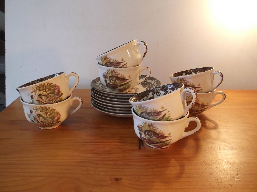 Royal Worcester Group, Palissy Game Series birds Large Cup and Saucer ...