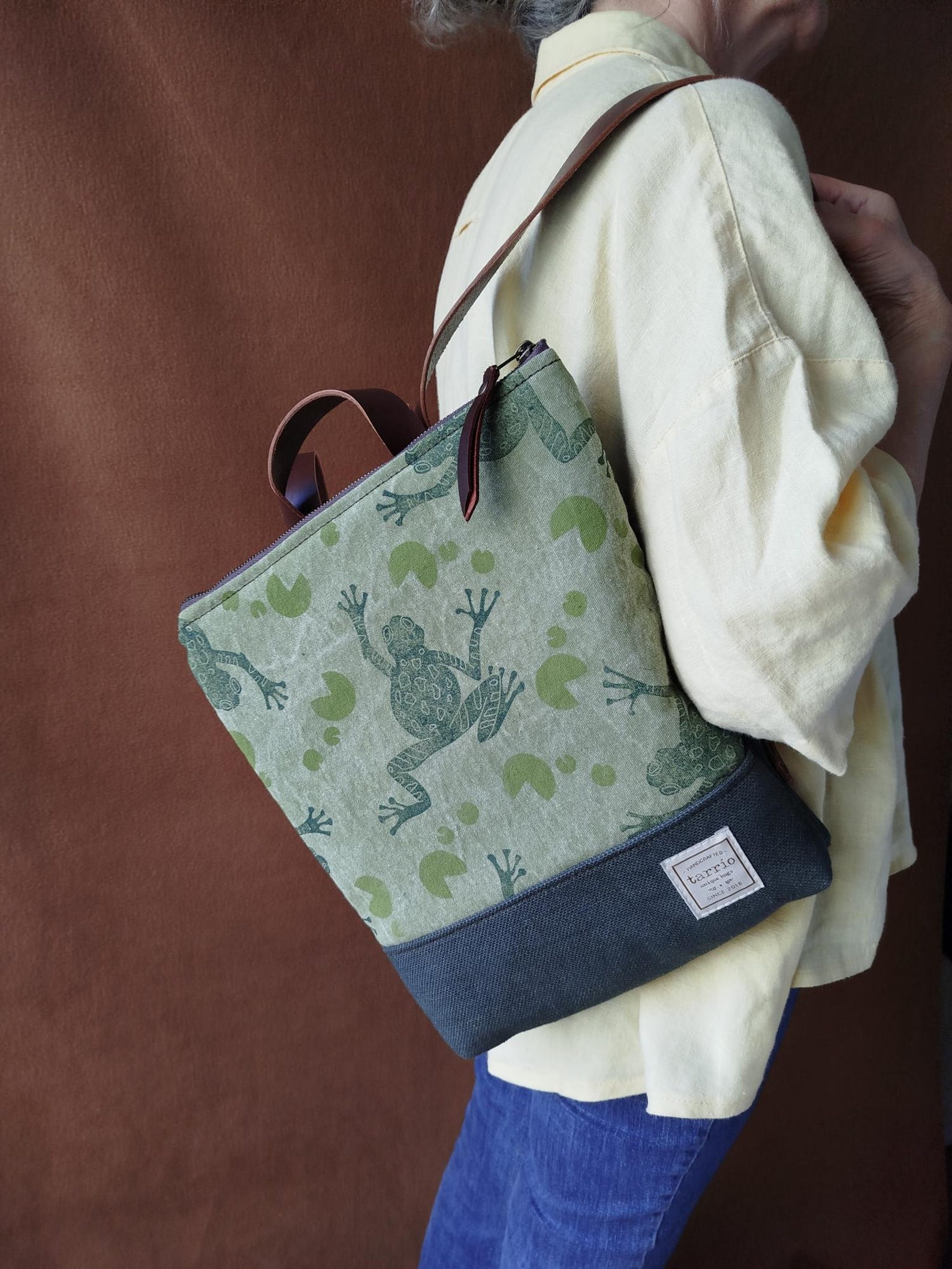 Frog Backpack. Froggy Backpack, Made of Cotton Canvas Fabric and ...