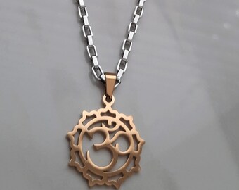 Ohm Symbol Gold Tone Stainless Steel Pendant Necklace Om | Etsy
