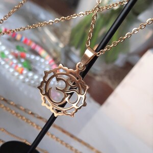 Ohm Symbol Gold Tone Stainless Steel Pendant Necklace, Om Charm, Aum ...