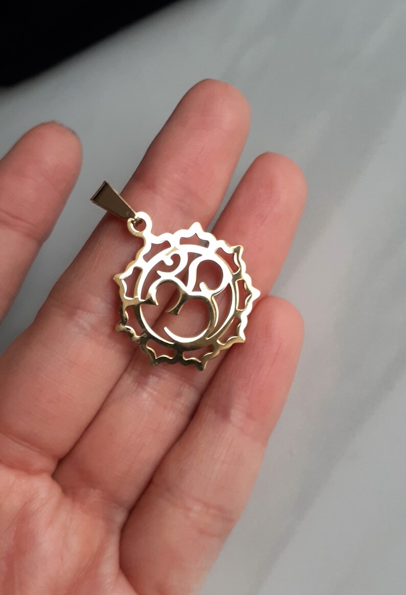 Ohm Symbol Gold Tone Stainless Steel Pendant Necklace Om - Etsy