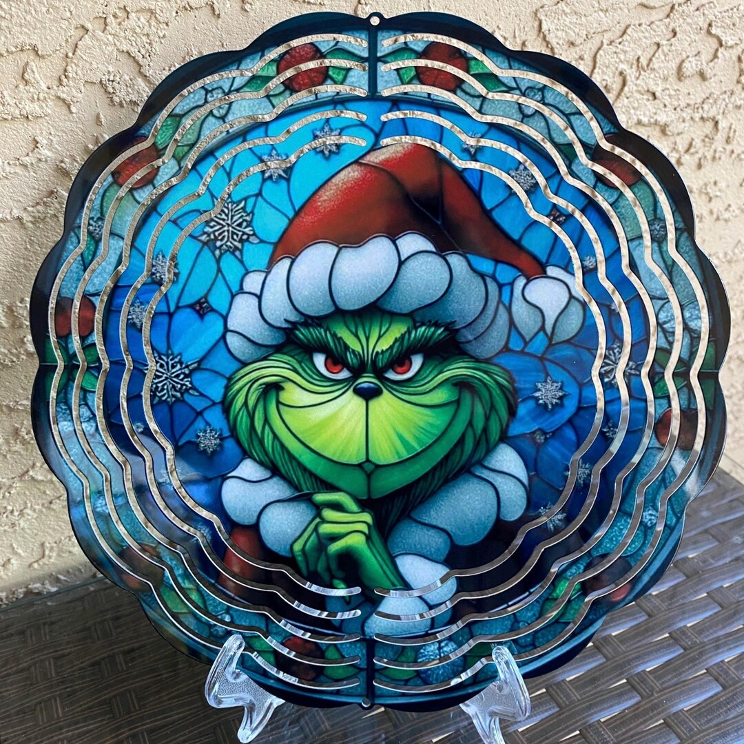 Grinch Inspired Christmas 8 Inch Metal Wind Spinner With Spin Clip - Etsy