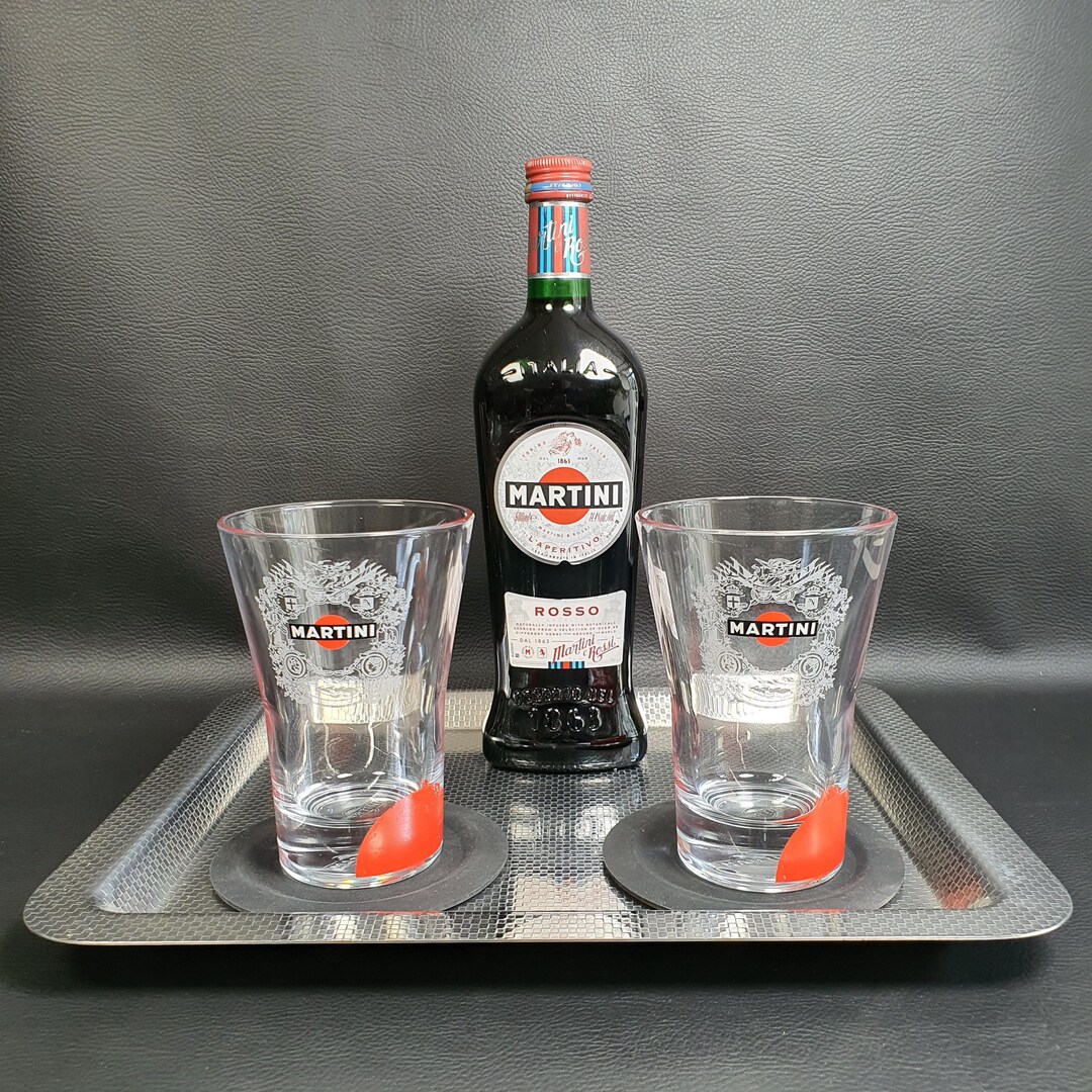 MARTINI | 2 Large Collector's Glasses With MARTINI Emblem for the ...