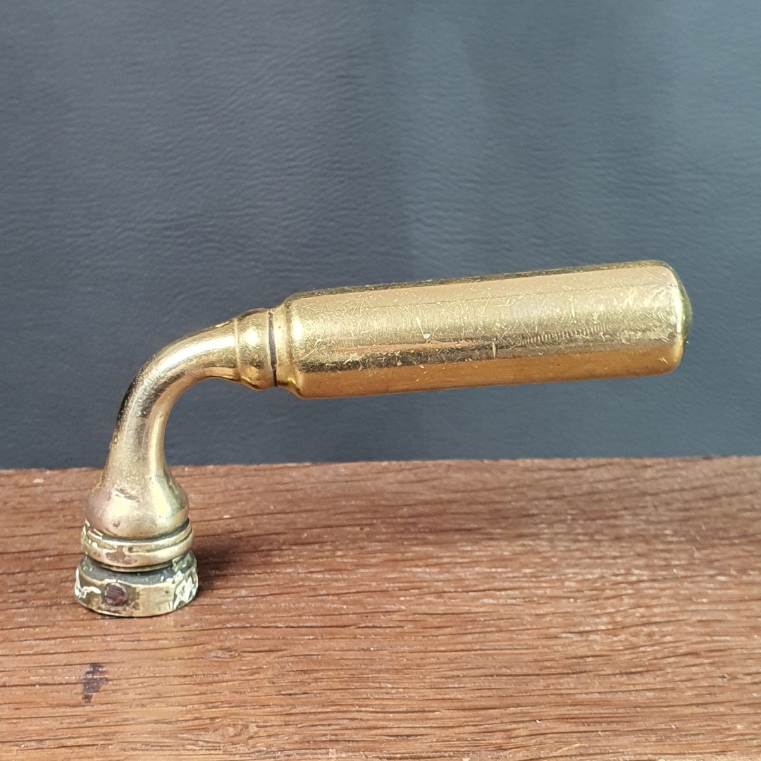 Old Crutch Type Door Handle in Gilded Solid Brass | Francevintage 1950 ...