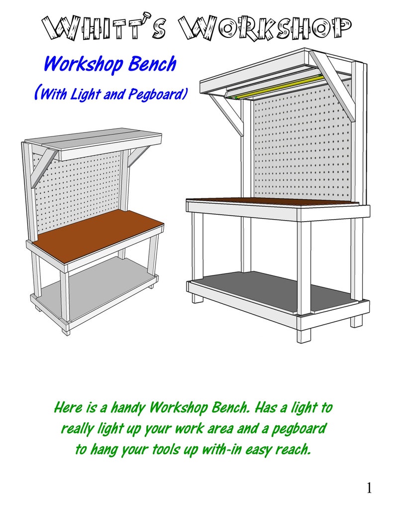 Work Benck With Light and Pegboard | Etsy