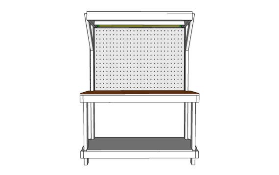 Work Benck With Light and Pegboard Etsy Australia