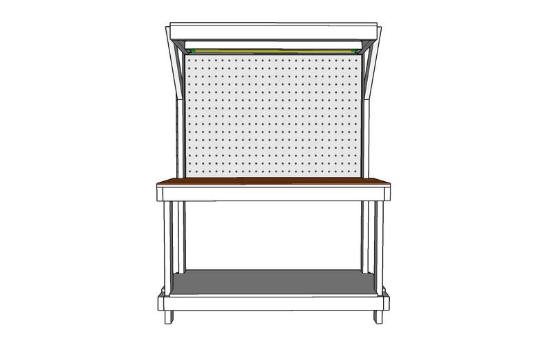 Work Benck With Light and Pegboard | Etsy