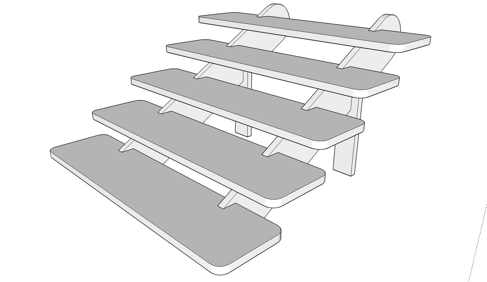 5 Shelf Low Profile Display Stand - Etsy
