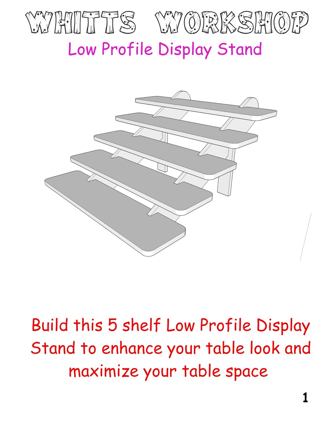 5 Shelf Low Profile Display Stand - Etsy