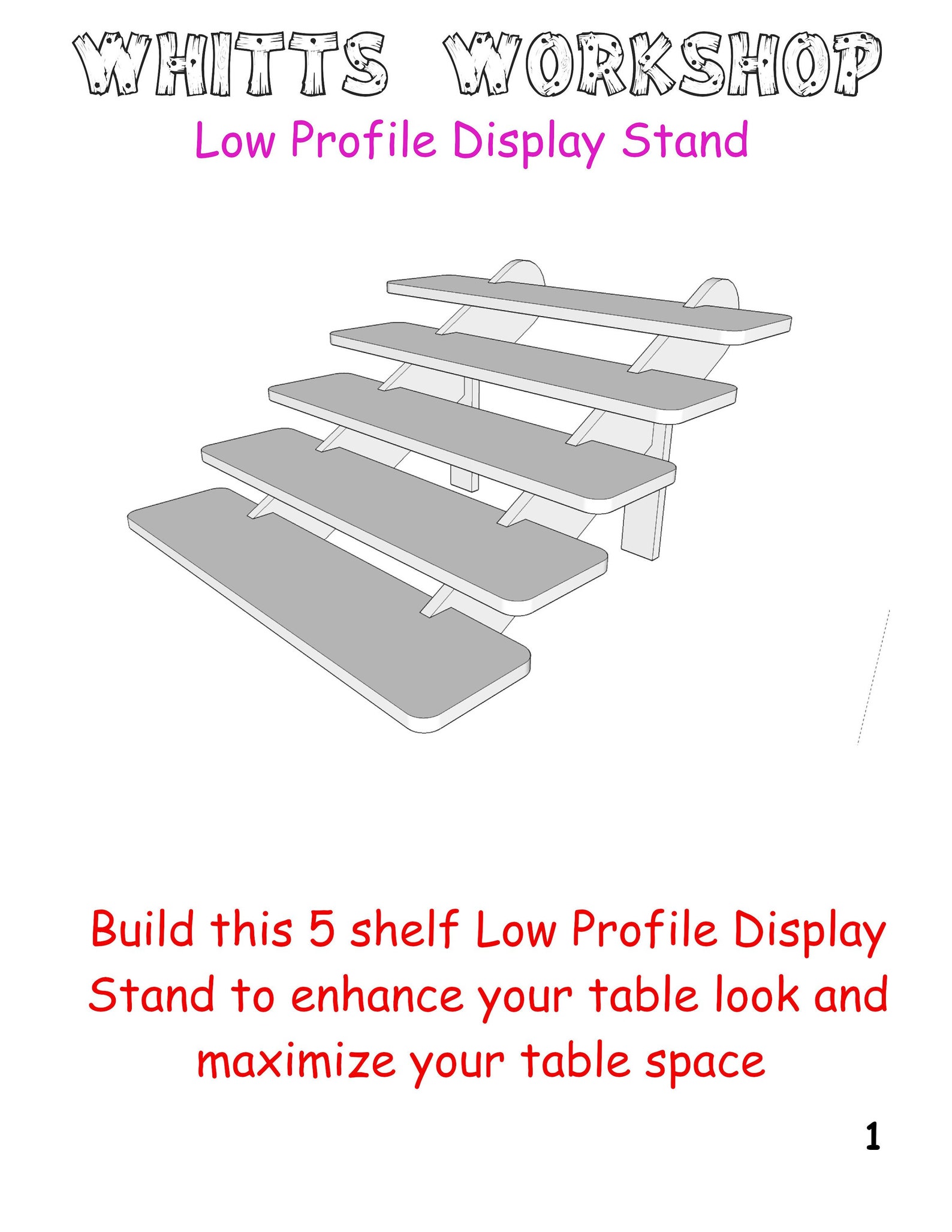 5 Shelf Low Profile Display Stand - Etsy