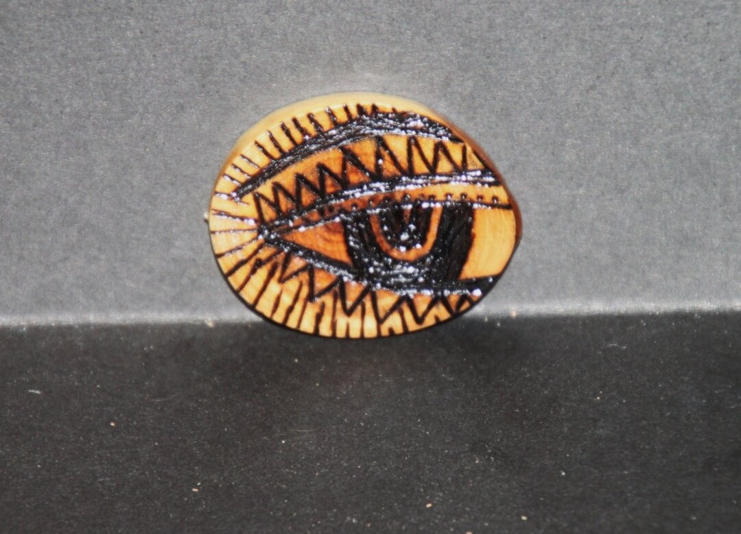 Hand Carved Necklace Charm Eyeball- Cord Not Included - Etsy