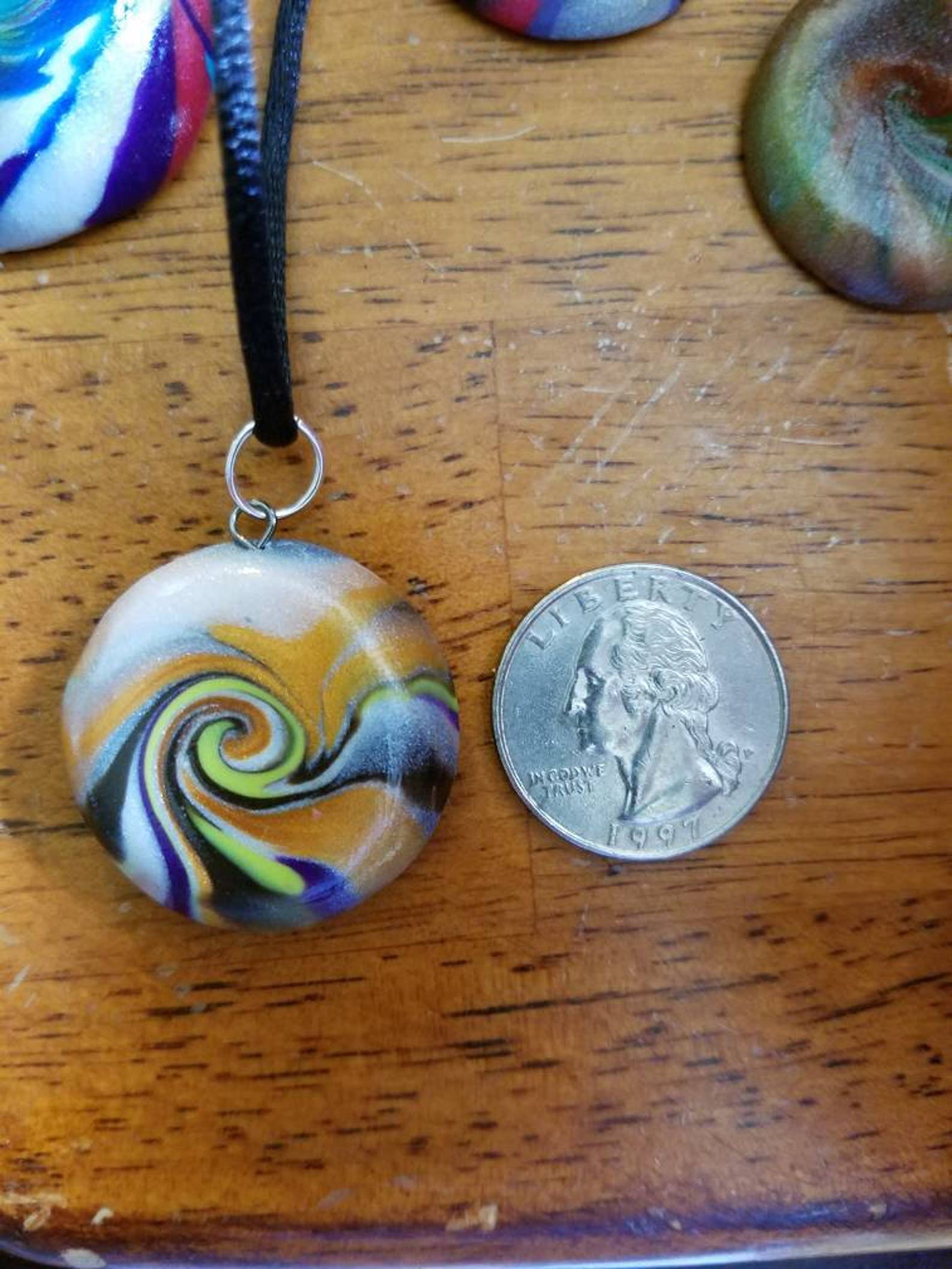 Polymer Clay Waves of Caramel Camo Charm Cord Not Included - Etsy UK