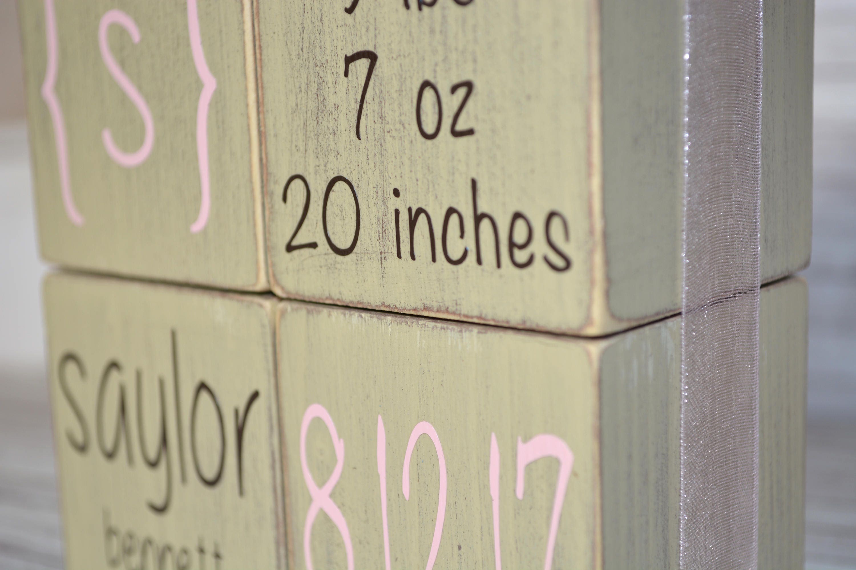 New Baby Blocks Baby Stats Blocks Baby Nursery Decor | Etsy