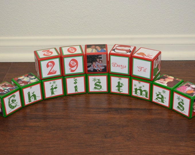 Countdown to Christmas Blocks-wooden Holiday Blocks-personalized Wooden ...