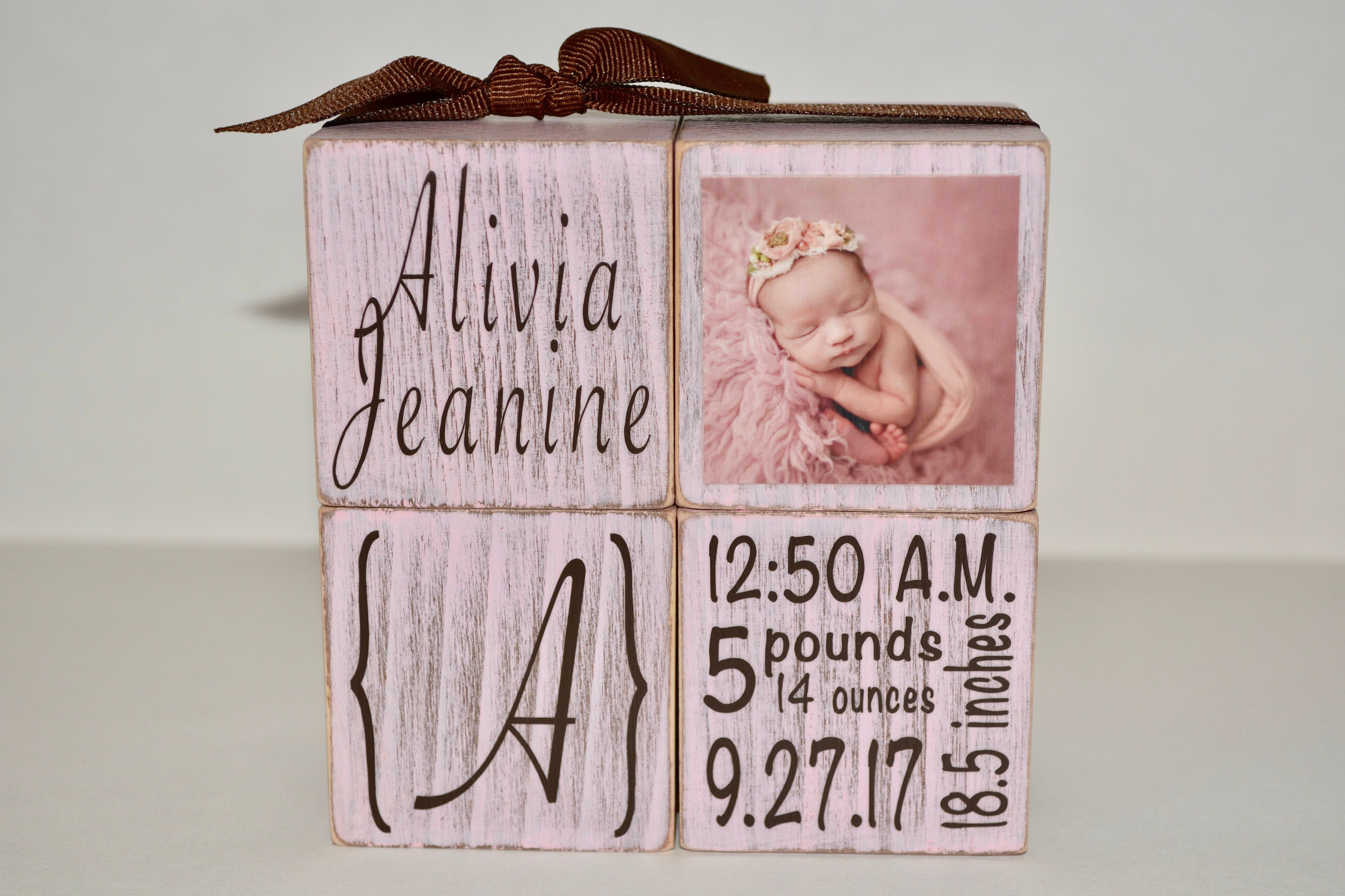 New Baby Blocks Baby Stats Blocks Baby Nursery Decor | Etsy