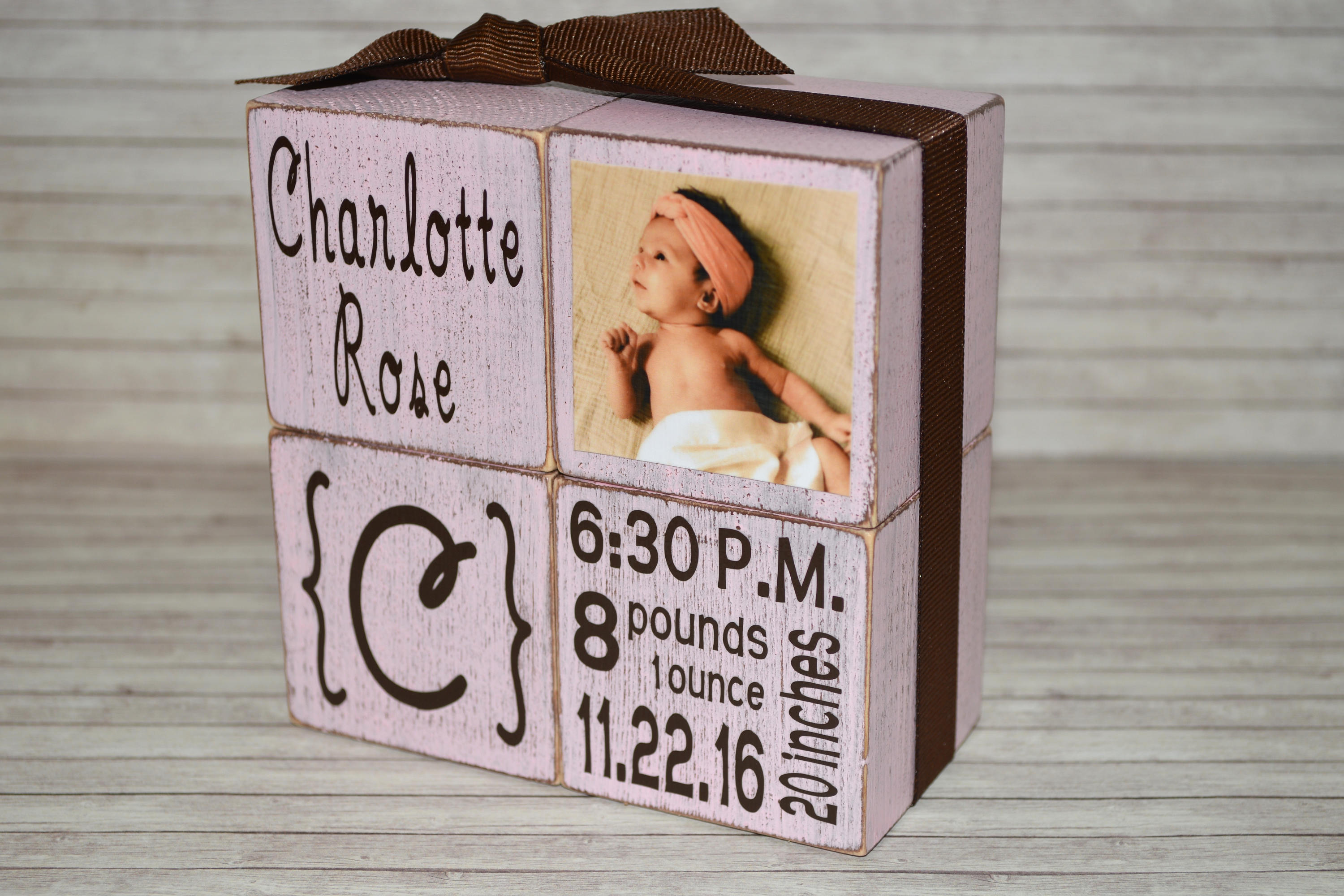 New Baby Blocks Baby Stats Blocks Baby Nursery Decor | Etsy