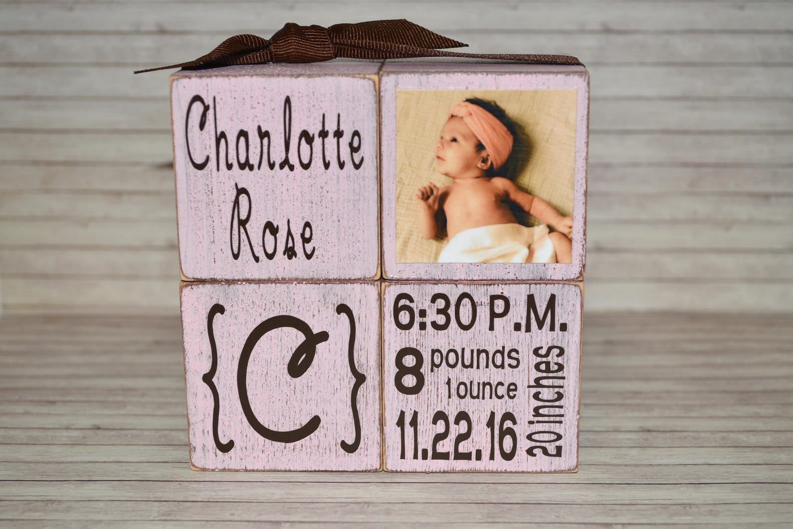 New Baby Blocks Baby Stats Blocks Baby Nursery Decor | Etsy