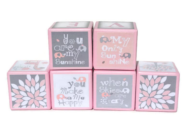 Baby Name Blocks-Personalized Wooden Blocks-Baby Girl Nursery | Etsy