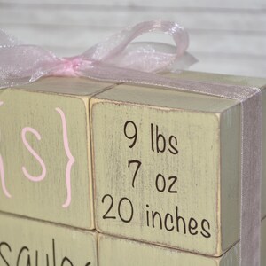 New Baby Blocks Baby Stats Blocks Baby Nursery Decor | Etsy