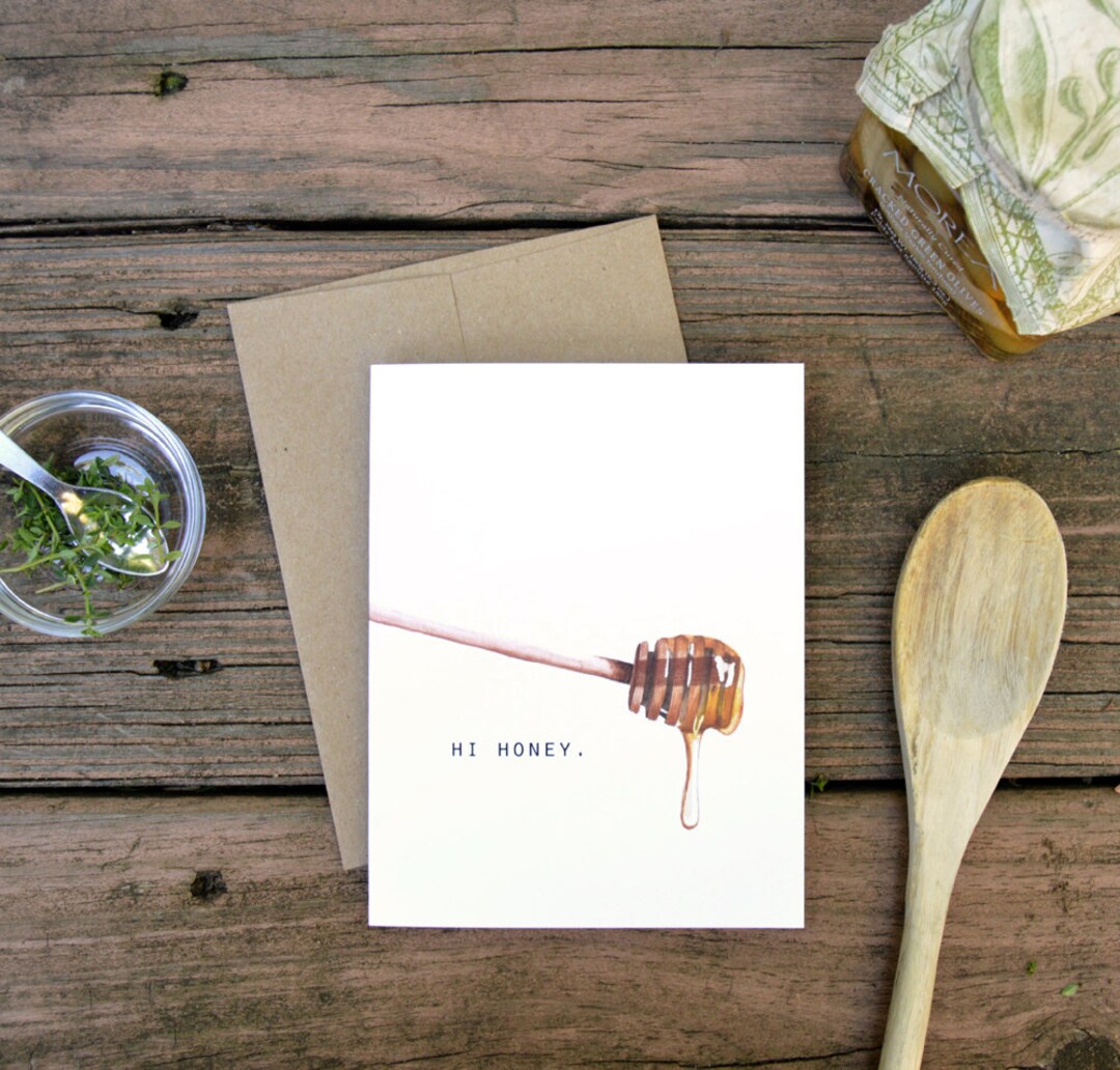 Honey Card, Honey Art, Love Card, Watercolor, Valentine, I Love You ...