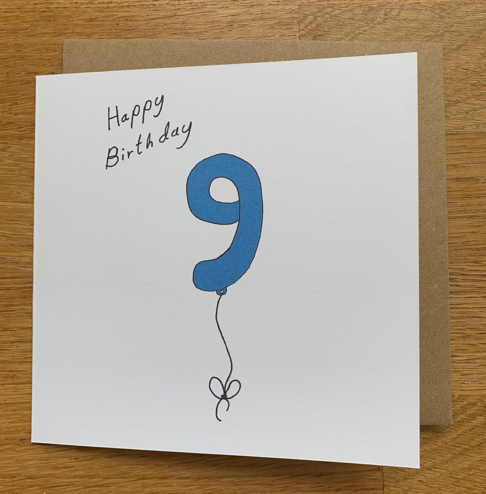 9th Birthday Card, 9, 9 Card, Nine, Nine Card, 9 Balloon, Blue - Etsy