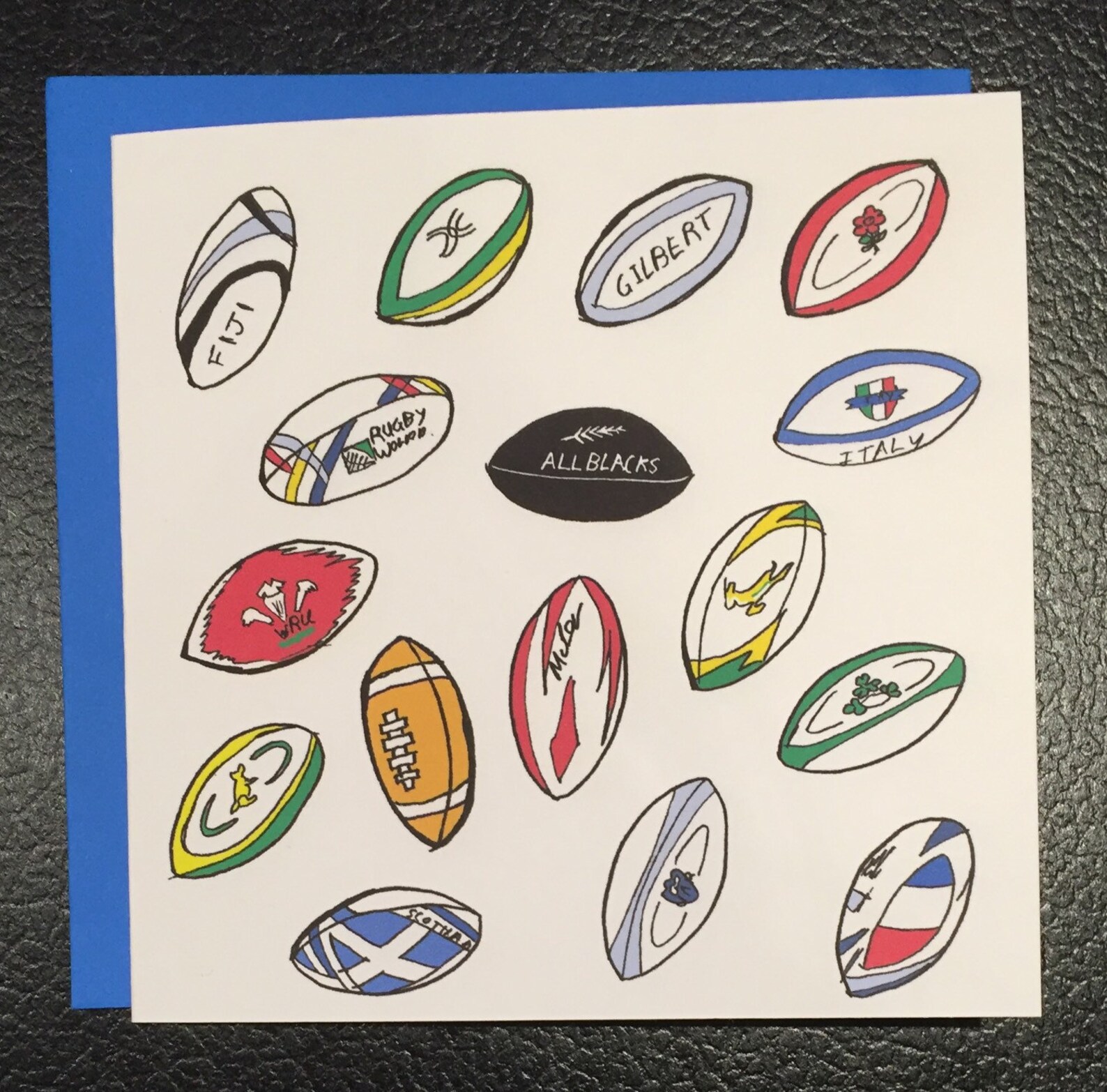Rugby Card Rugby Happy Birthday Card Rugby Balls - Etsy UK