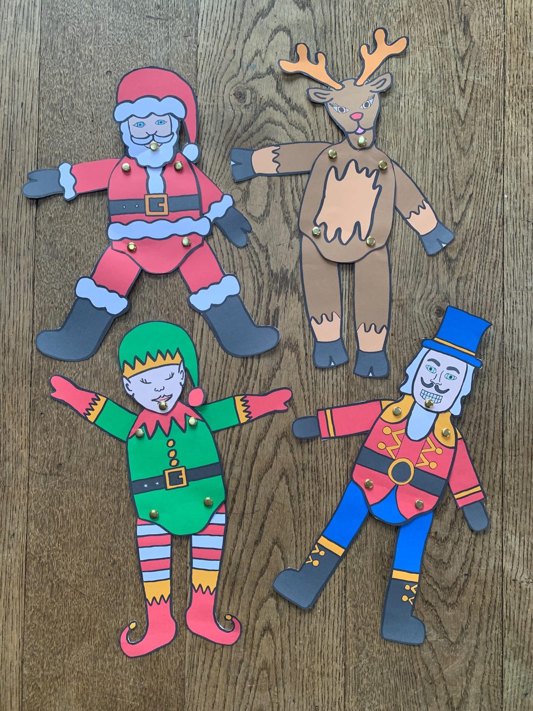 Christmas Kids Crafts, Moving Paper Dolls, Digital Downloads, Santa ...