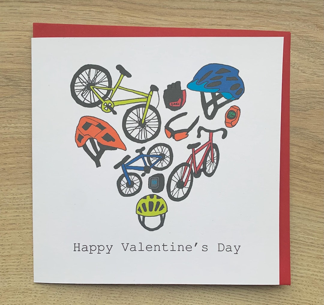 Valentines Day Card, Cycling, Cyclist, Bikes, Bike, Cycle, Male, Female ...