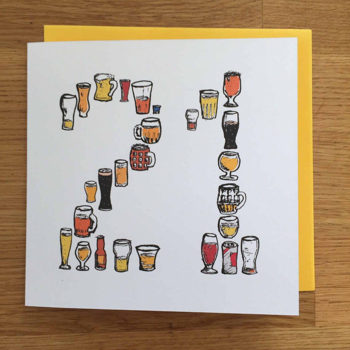 21 Birthday Card, Beer Card, Male, Man, Twenty One 21st Twenty Firsts ...