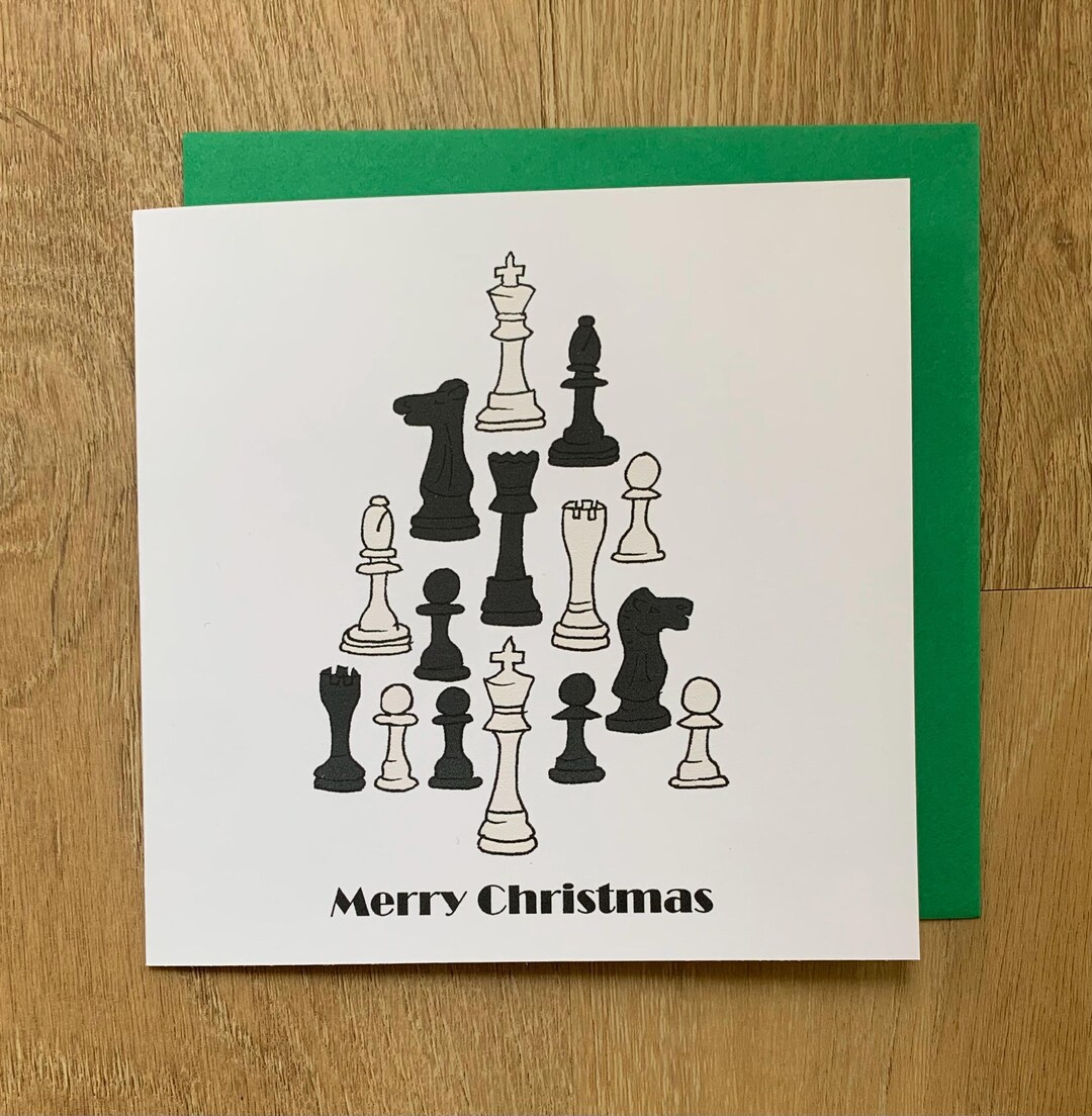 Chess Christmas Card, Chessboard, Male Christmas Cards Pack, Christmas ...