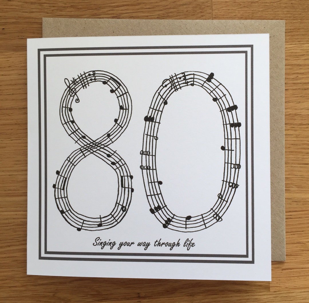 80 Birthday Card / 80th/ Eightieth Birthday Card. Singing - Etsy