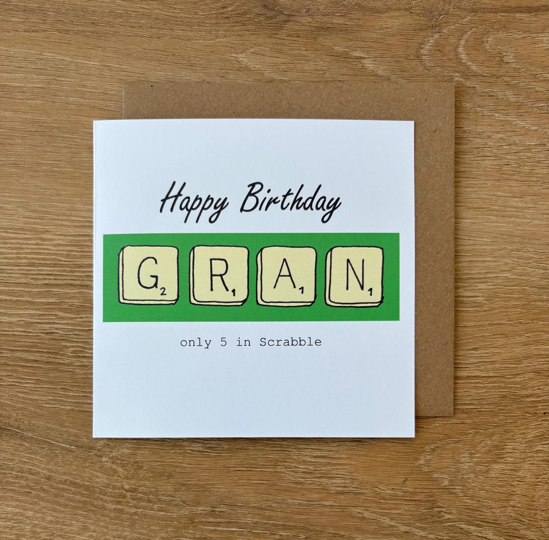 Gran Birthday Card, Happy Birthday Card, Scrabble - Etsy