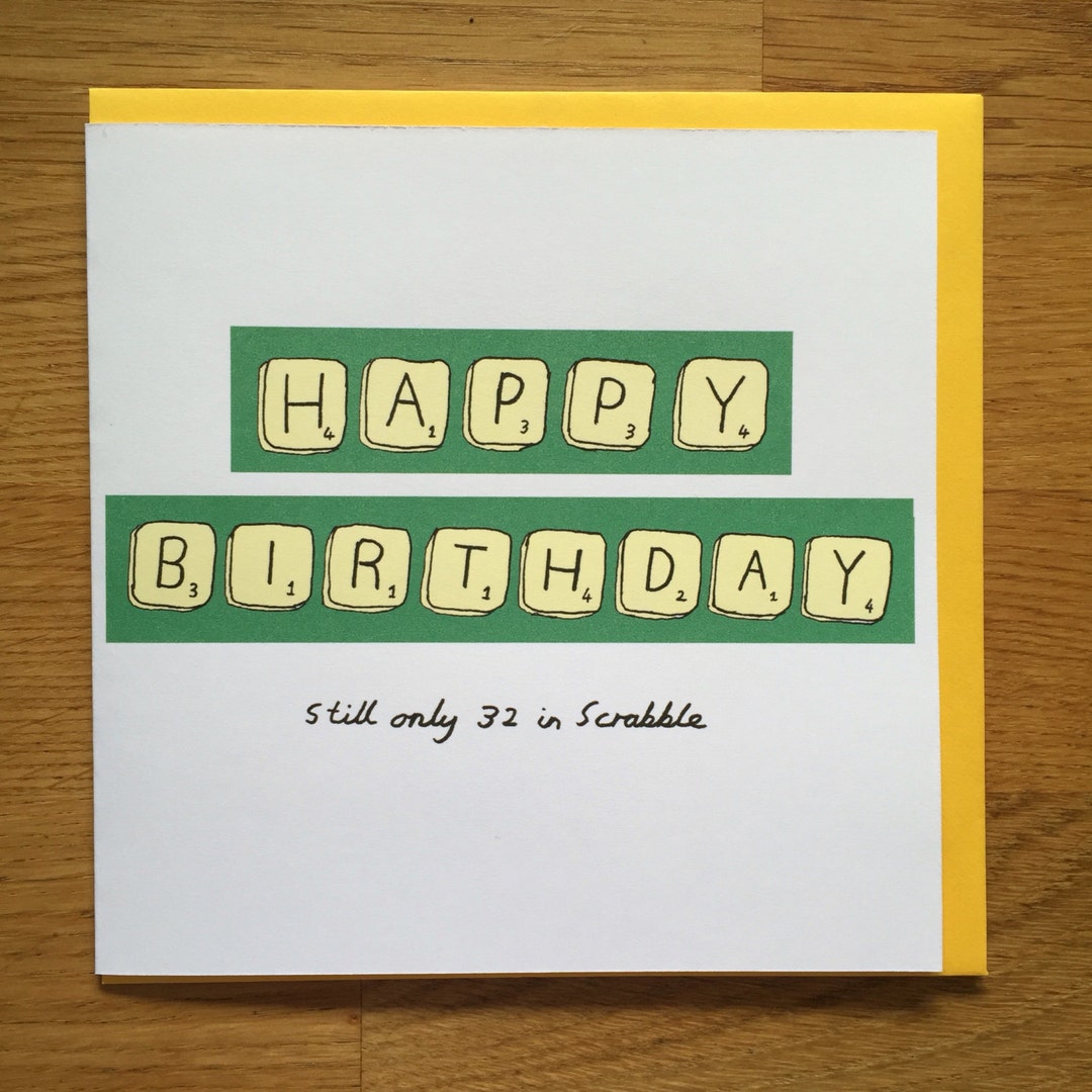 Birthday Card, Happy Birthday Card, Scrabble - Etsy