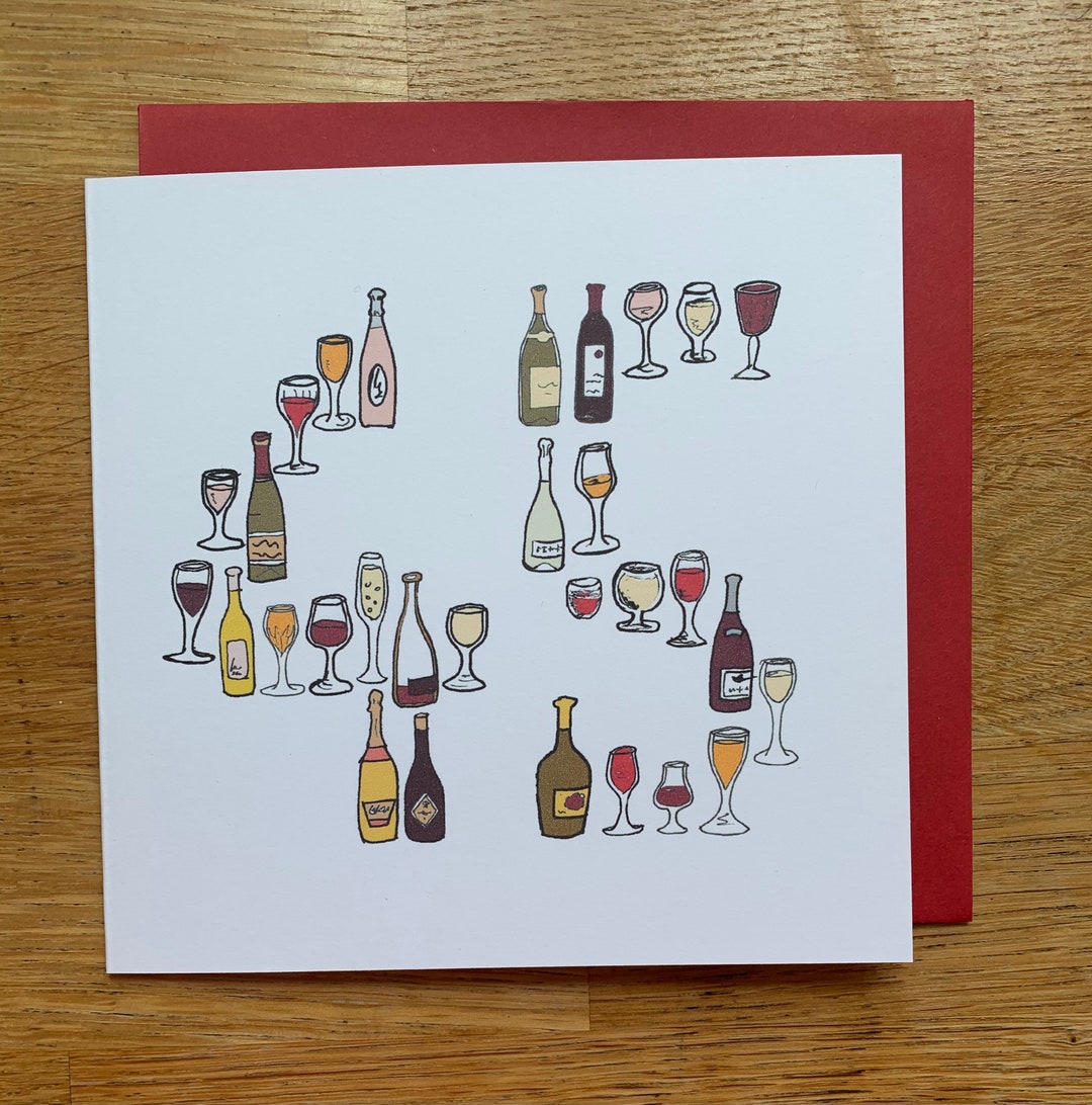 45th Birthday Card / 45/ 45th / Wine - Etsy UK