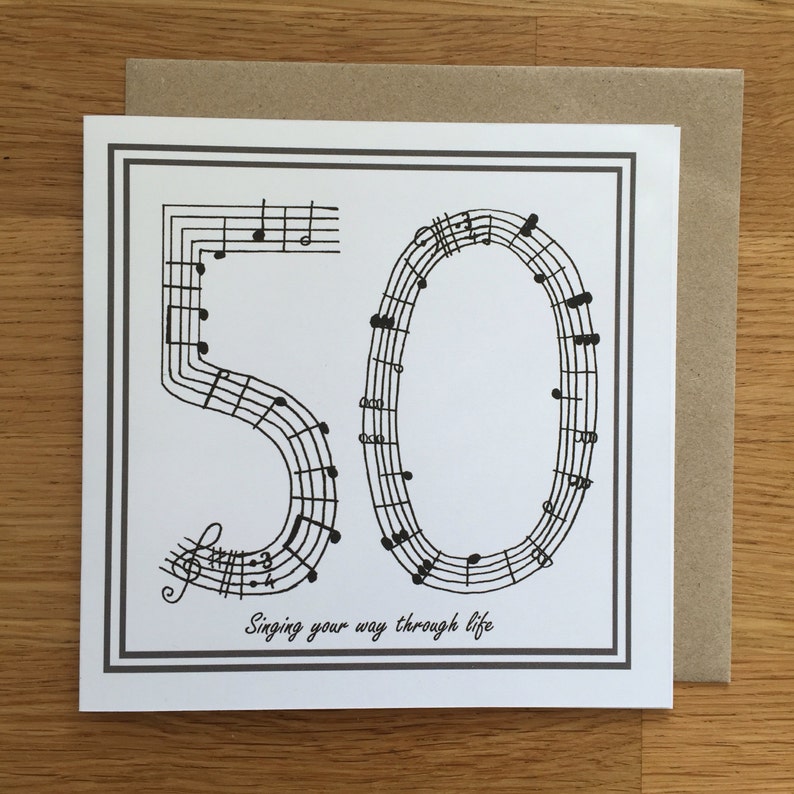 50th Birthday Card /music Card/ Singing Card/ Fithy - Etsy