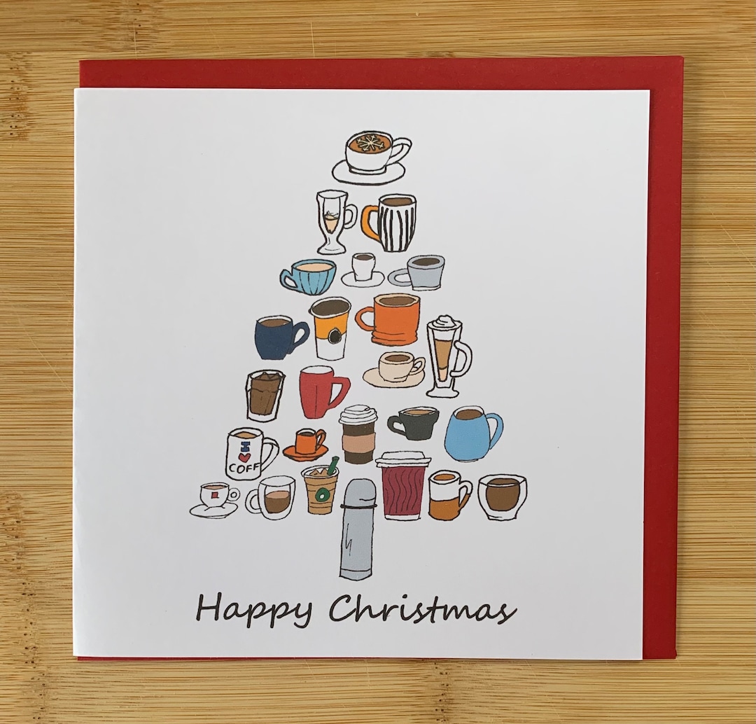 Coffee Christmas Card, Coffee Card , Christmas Card, Coffee - Etsy