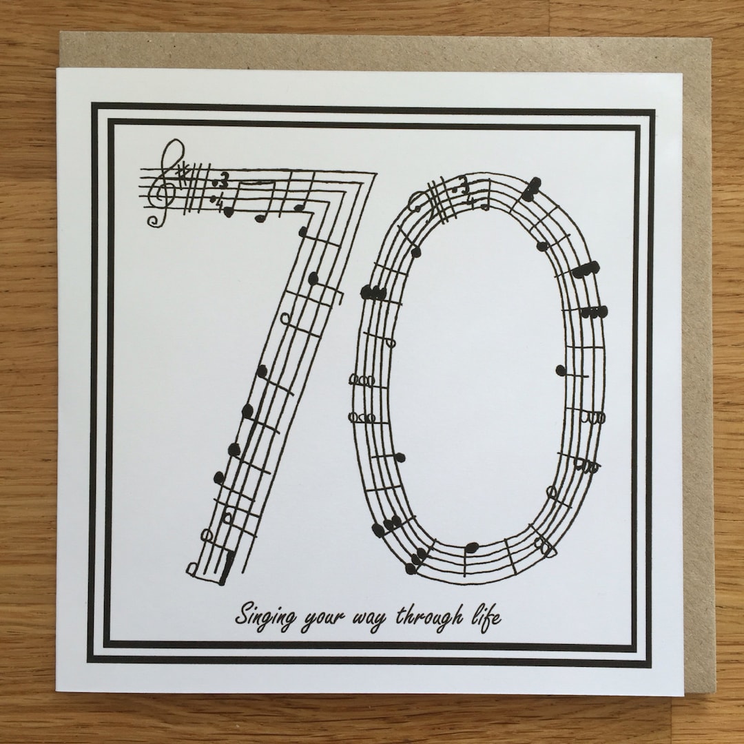 70th Birthday Card, Seventieth Birthday, Music - Etsy