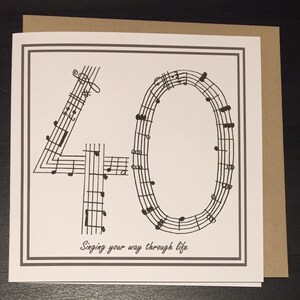 40th Birthday Card /music Card/ Singing Card/ Fourty - Etsy