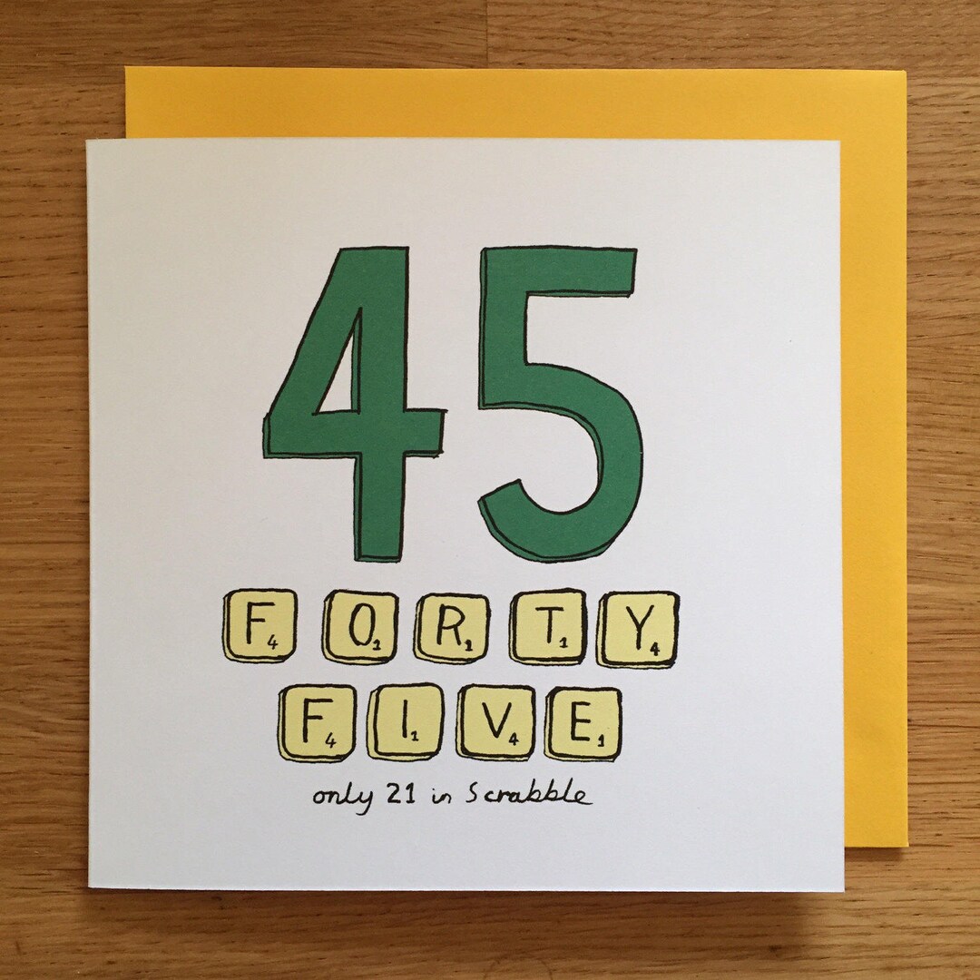 45th Birthday Card / 45/ 45th / Scrabble - Etsy