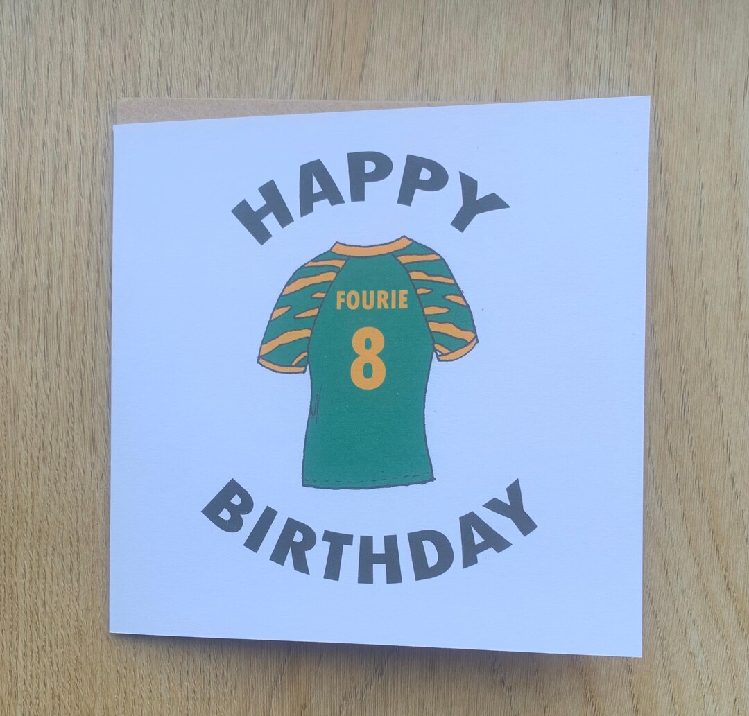 Springboks Rugby Birthday Card, South African Rugby, Personalisation ...