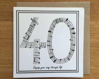 Forty Birthday Greeting Card Happy 40th Birthday Card - Etsy