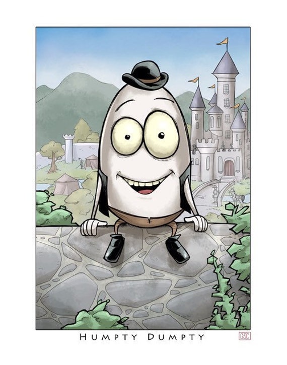Items similar to Humpty Dumpty 11x14 art print on Etsy