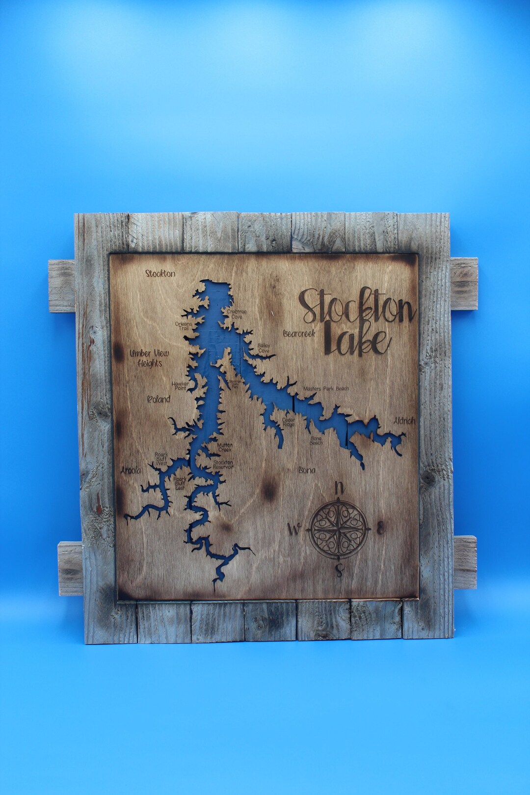 Rustic Stockton Lake Map - Etsy