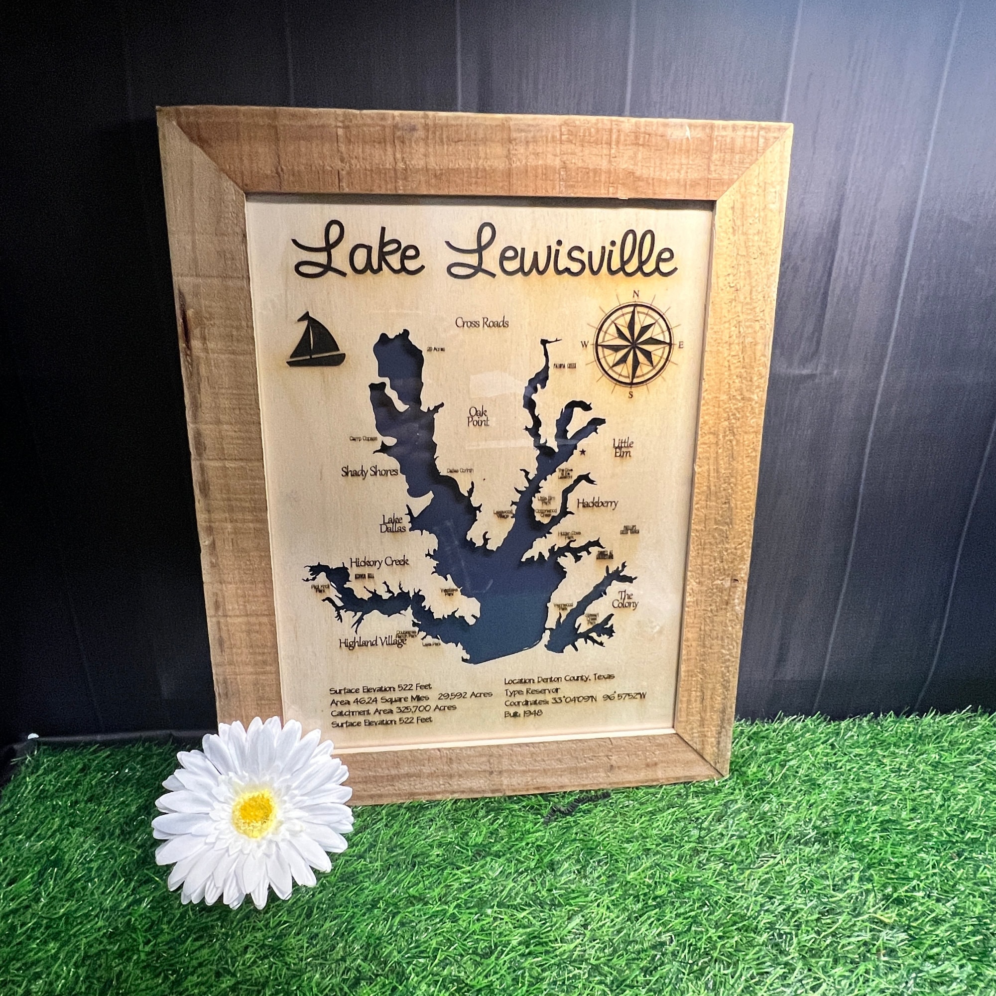 Lake Lewisville Map With Coves Digital Files - Etsy