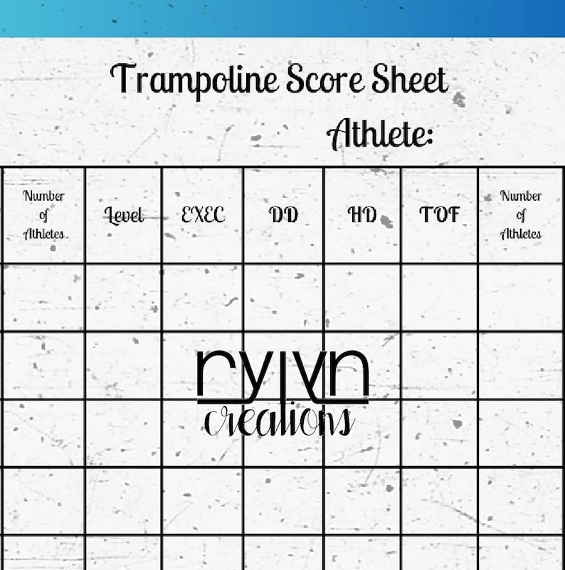 Trampoline Score Card - Digital File!! - Etsy