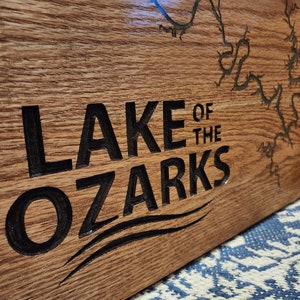 Custom Made Epoxy Lake Maps -- Solid Red Oak - Etsy
